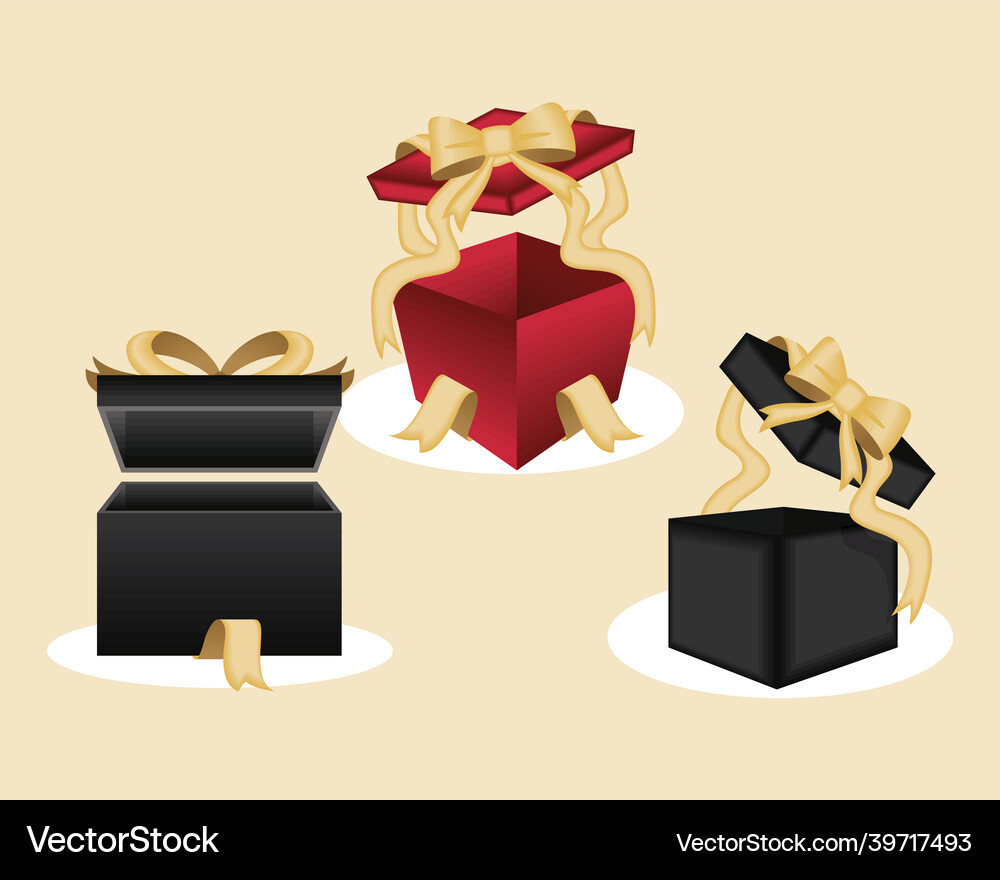 Gifts presents three icons Royalty Free Vector Image