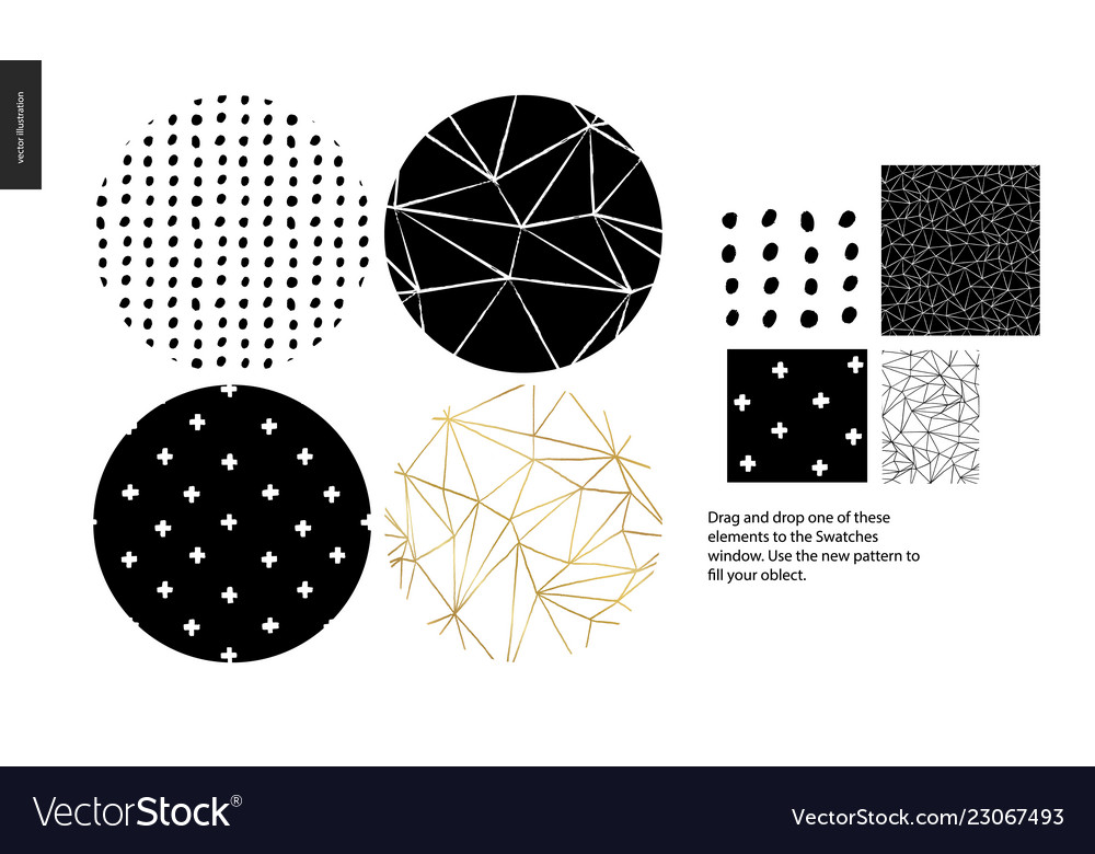 Hand drawn patterns - rounded Royalty Free Vector Image