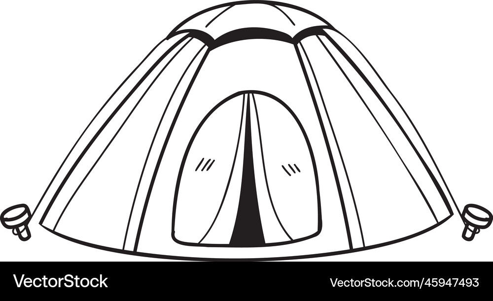 Hand drawn tent for camping in doodle style Vector Image