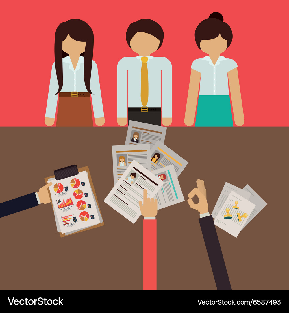 Hired for the job design Royalty Free Vector Image