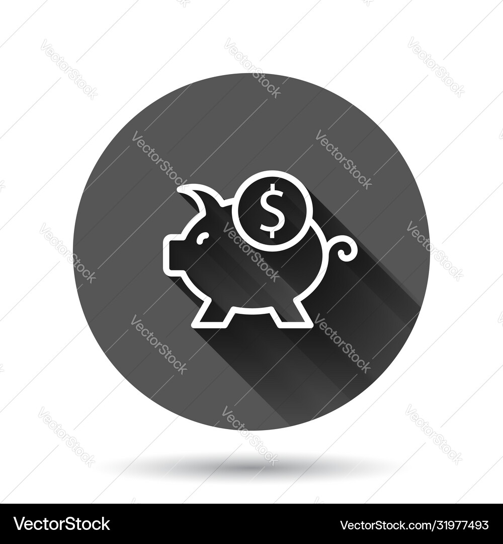 Money box icon in flat style pig container Vector Image