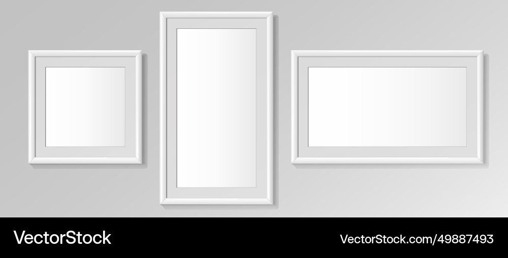 Realistic white vertical horizontal and square Vector Image