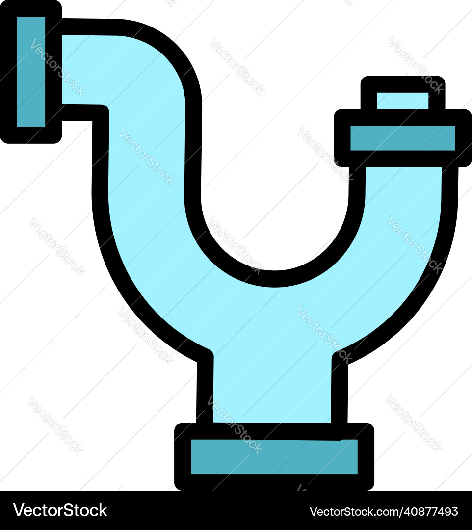 Sanitary pipe icon color outline Royalty Free Vector Image