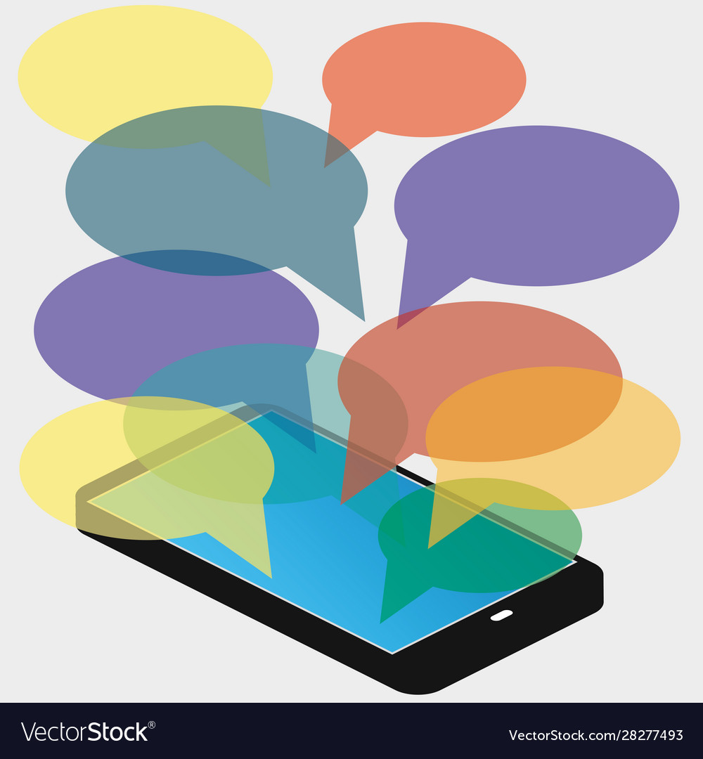 Smartphone with blank speech bubbles for text Vector Image