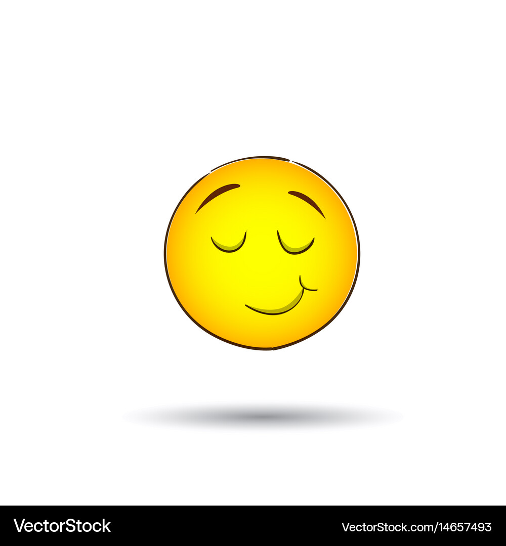 Yellow smiling face positive people emotion icon Vector Image
