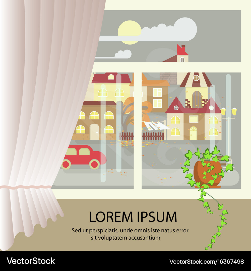 Autumn colorful landscape banner Royalty Free Vector Image