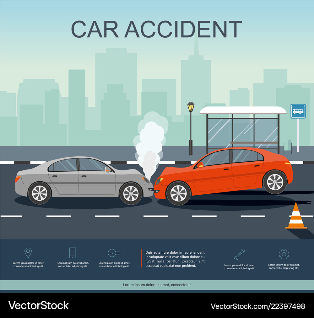Car accident on the road Royalty Free Vector Image