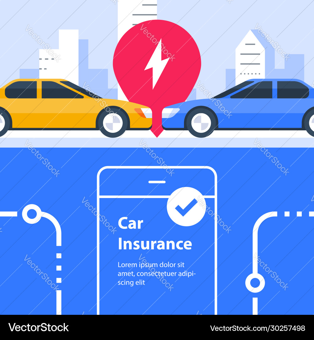 Car insurance concept auto accident or collision Vector Image