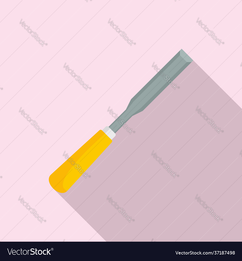 Carpenter chisel icon flat style Royalty Free Vector Image