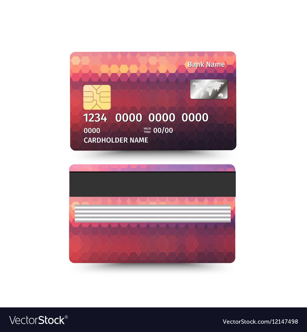 Credit card two sides with abstract design Vector Image