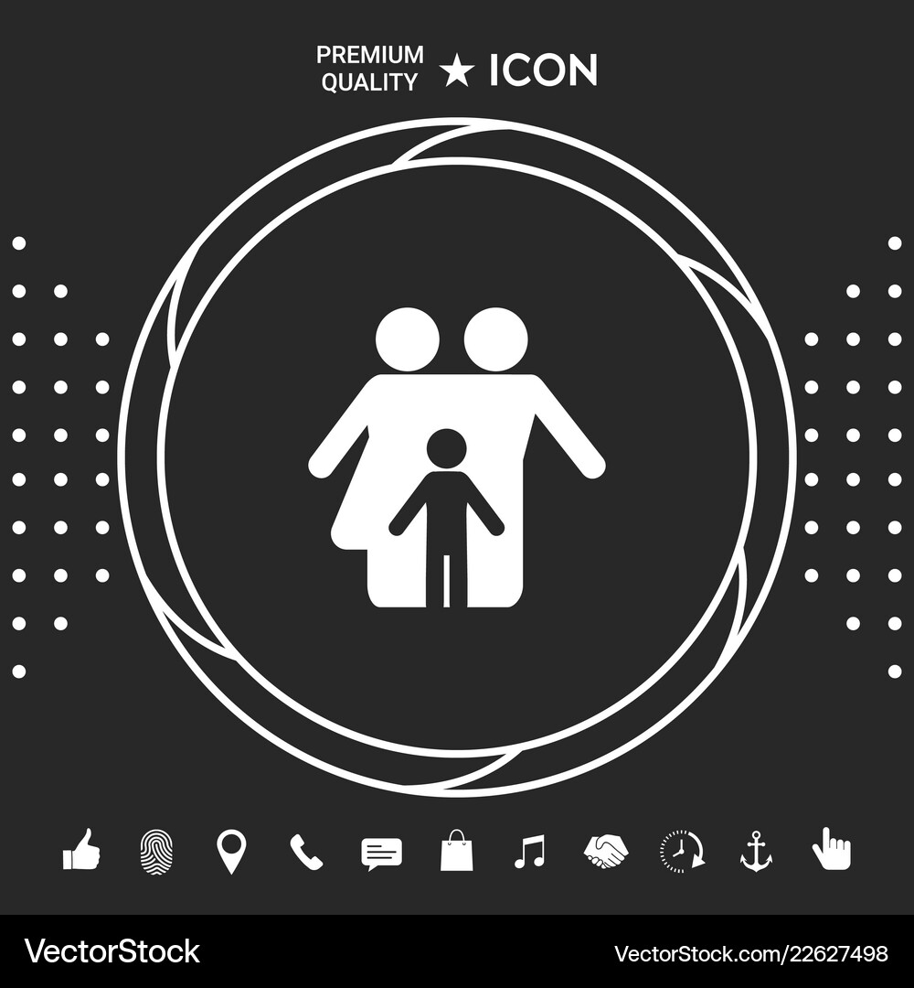 Family with child - icon graphic elements Vector Image