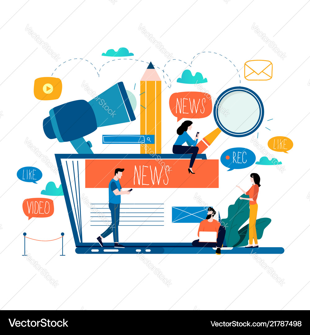 News update online newspaper website Royalty Free Vector