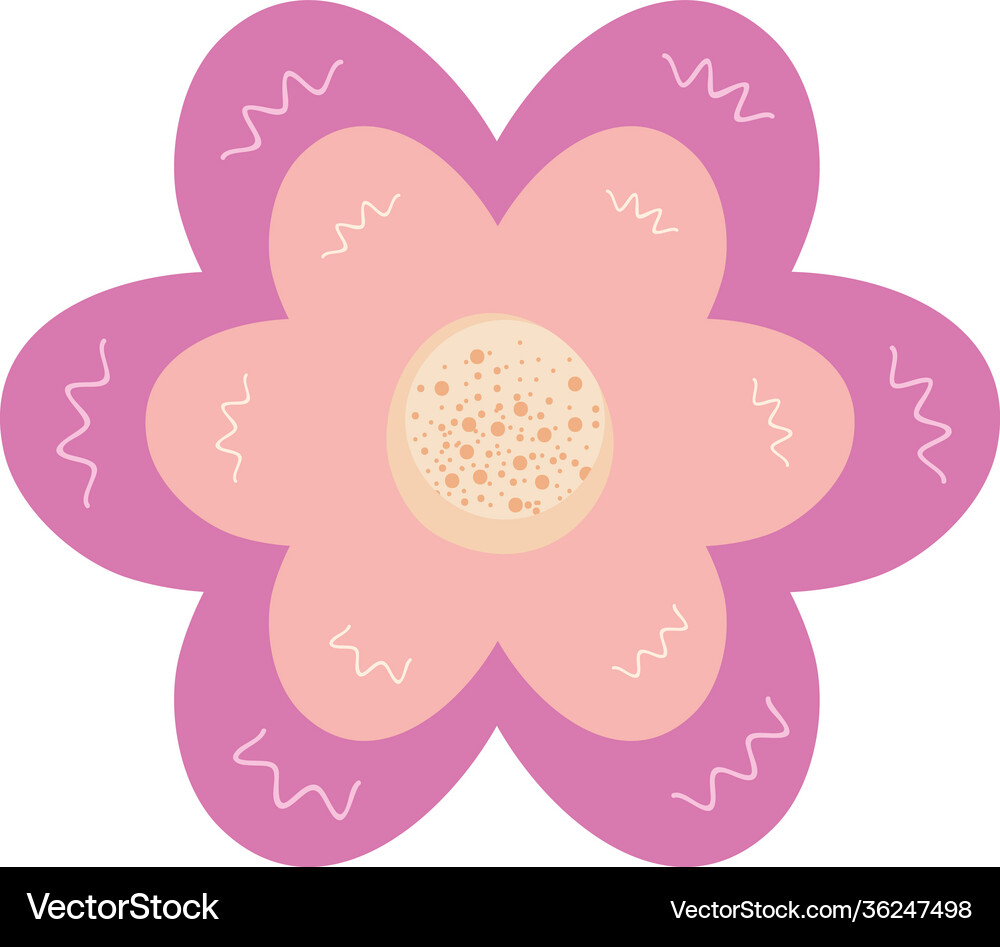 Pink flower icon colorful design Royalty Free Vector Image