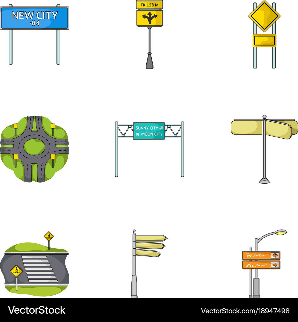 Road junctions and signs other web icon Royalty Free Vector