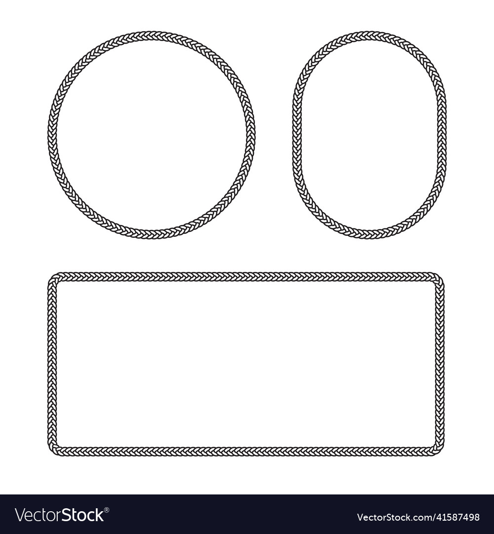 Rope boarder circle pattern frame Royalty Free Vector Image