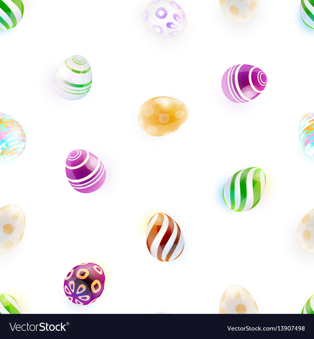 Seamless pattern with easter eggs Royalty Free Vector Image