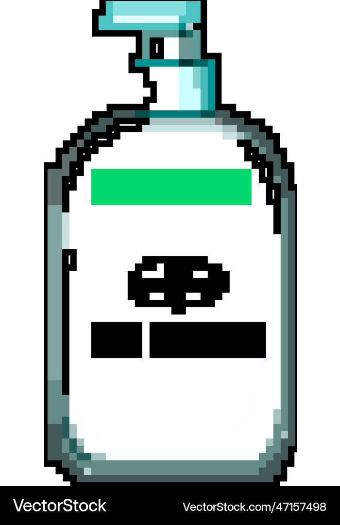 Skin cleansing cream game pixel art Royalty Free Vector