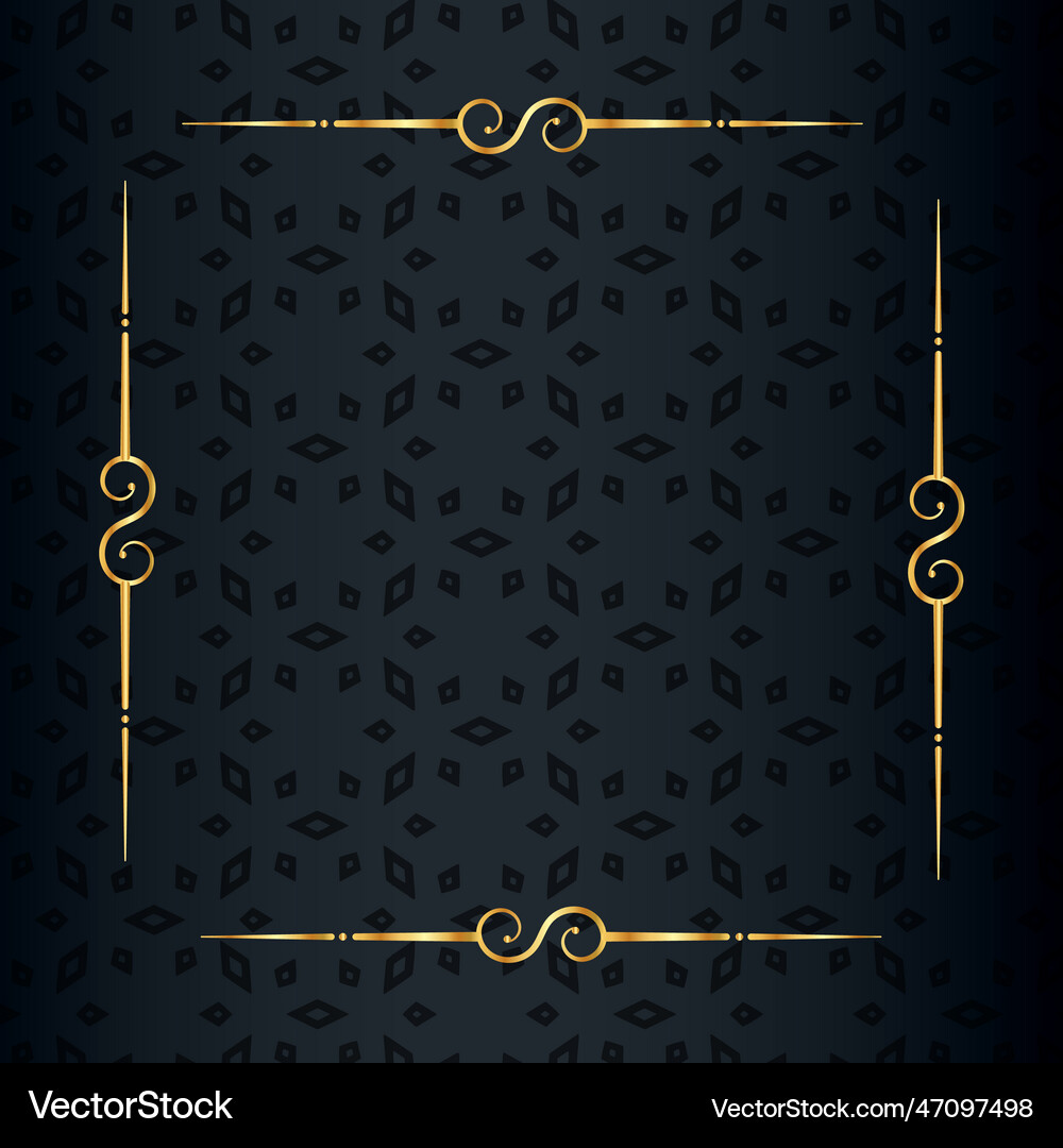 Traditional golden floral border frame background Vector Image