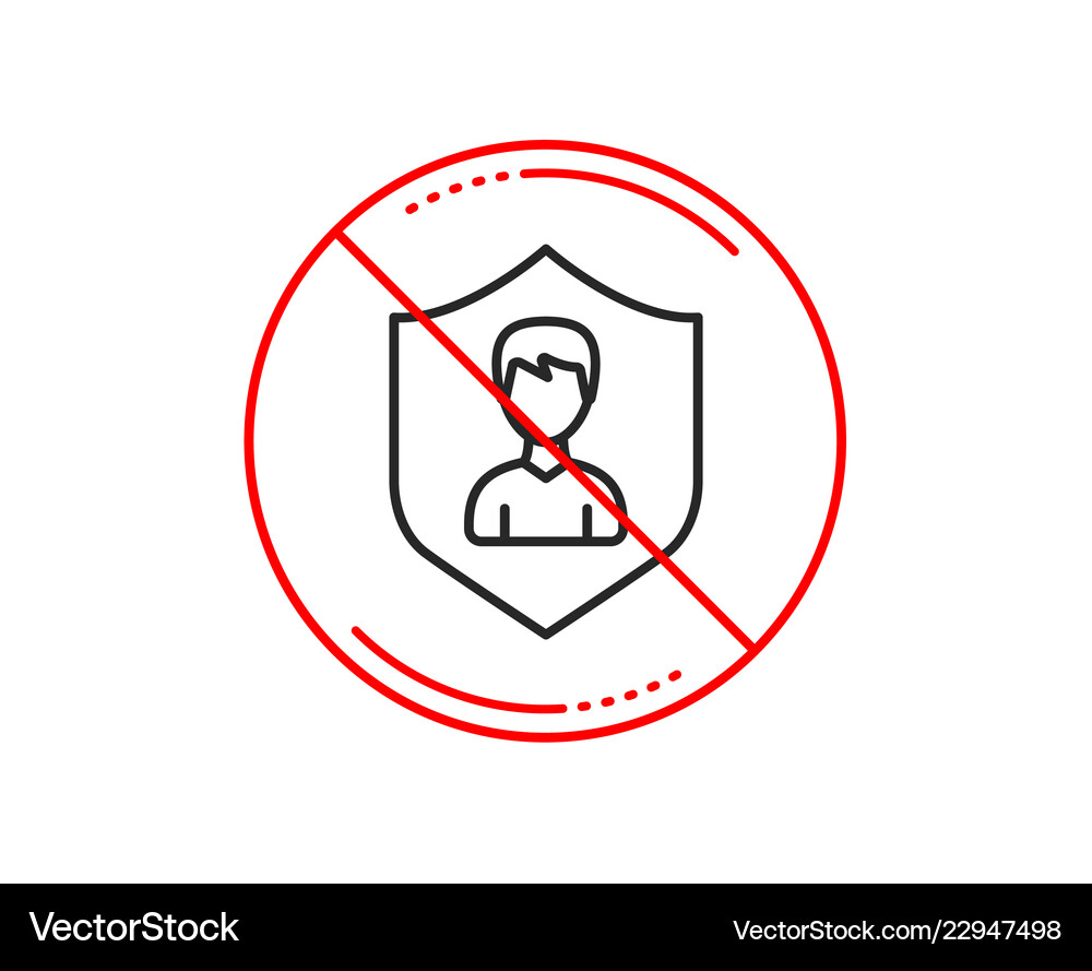 User protection line icon male profile sign Vector Image