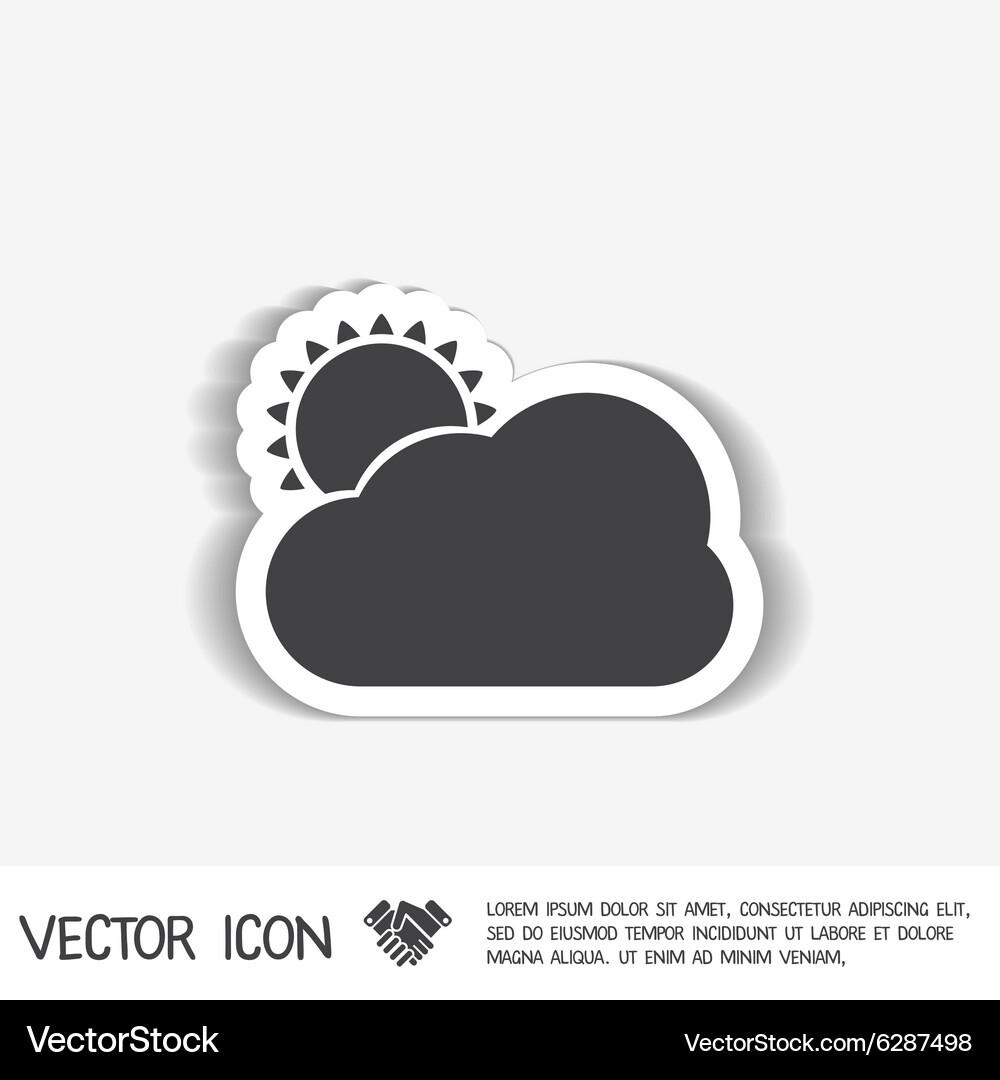 Weather icon sun behind the cloud with rain Vector Image