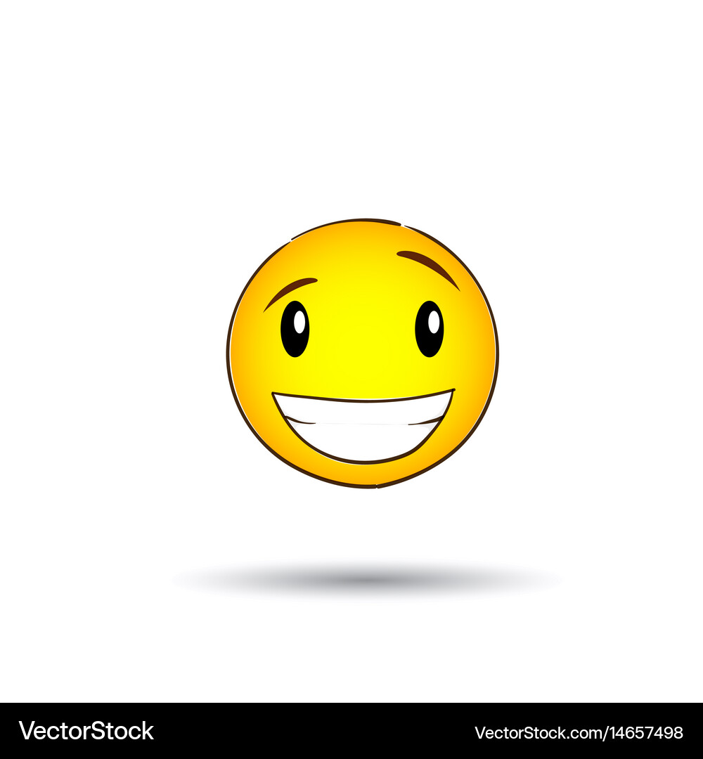 Yellow smiling face positive people emotion icon Vector Image