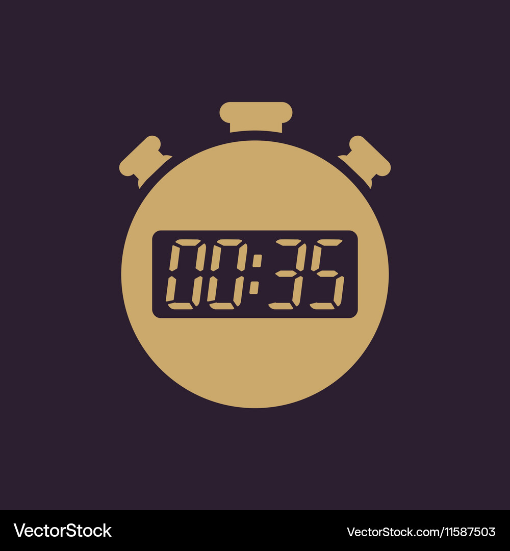 35 seconds minutes stopwatch icon clock Royalty Free Vector