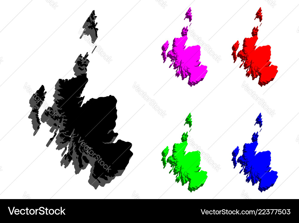3d map of scotland Royalty Free Vector Image - VectorStock