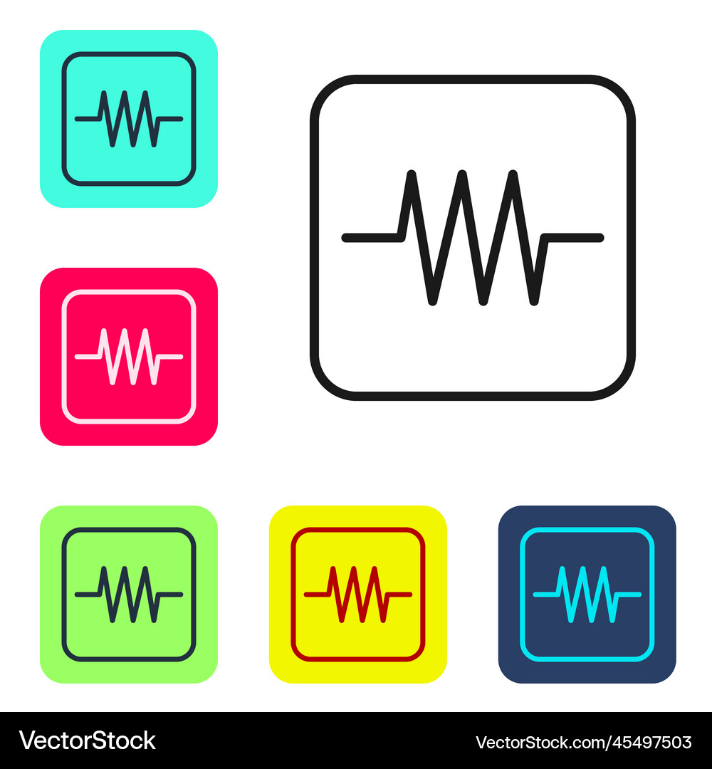Black line resistor in electronic circuit icon Vector Image