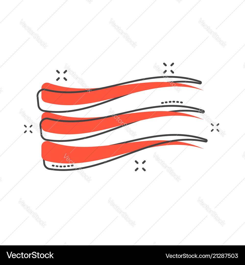 Cartoon wave icon in comic style flow sign Vector Image