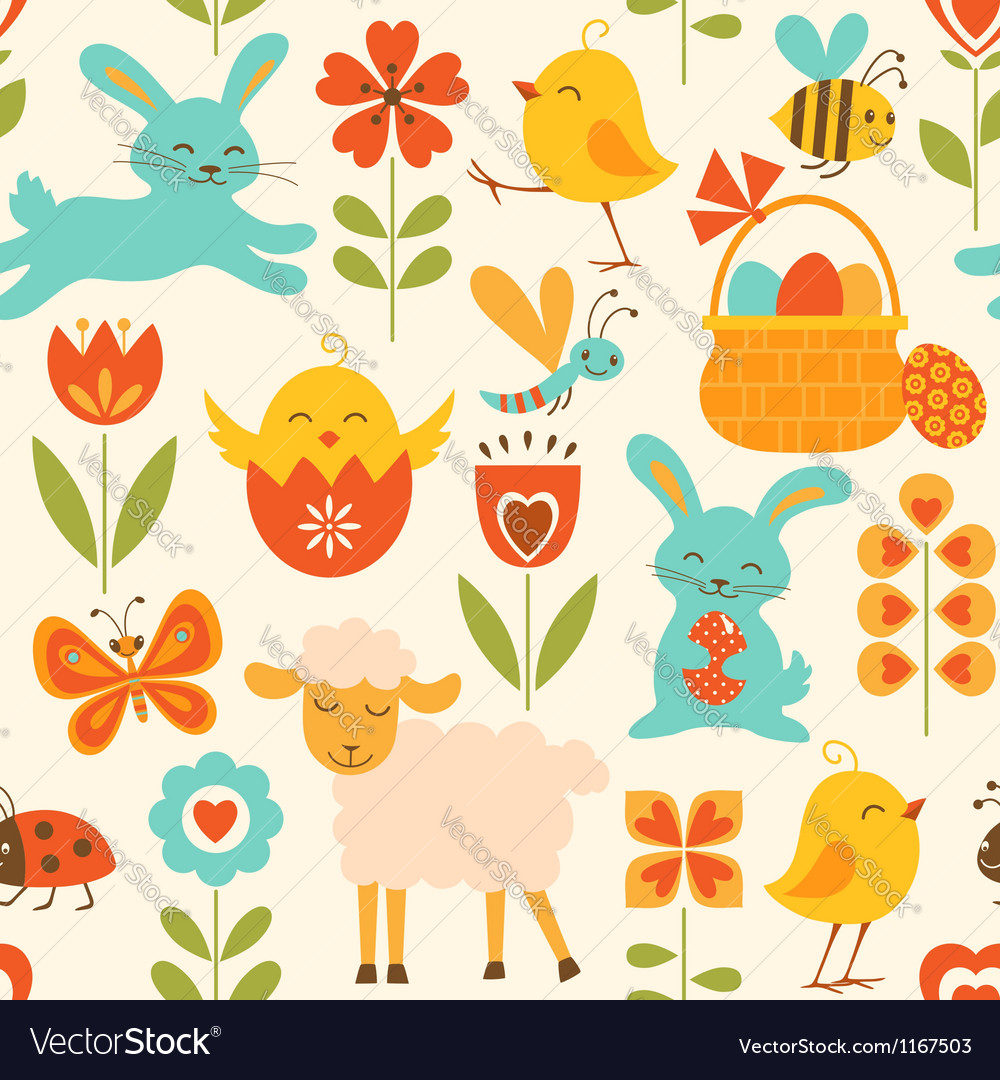 Cute easter pattern Royalty Free Vector Image - VectorStock