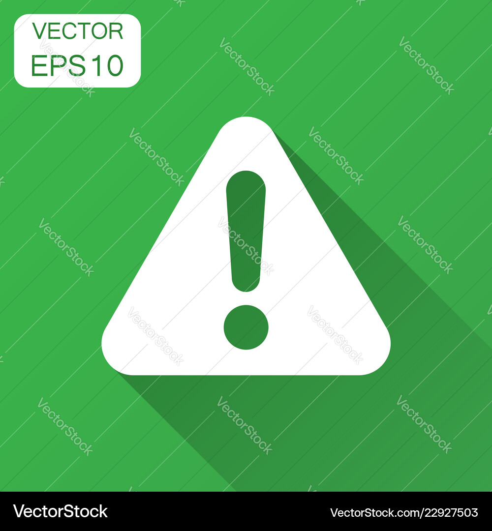 Exclamation mark icon in flat style danger alarm Vector Image