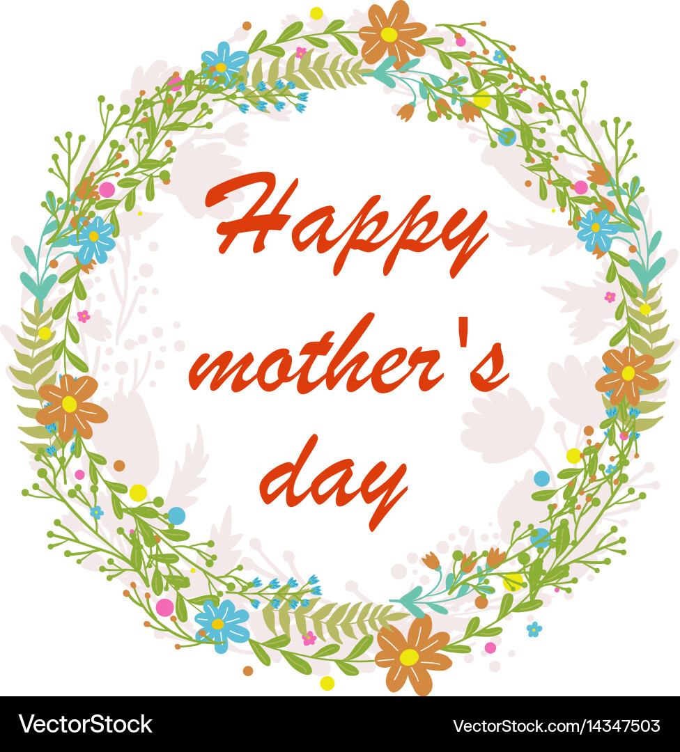 Flowers set beautiful wreath with words Royalty Free Vector