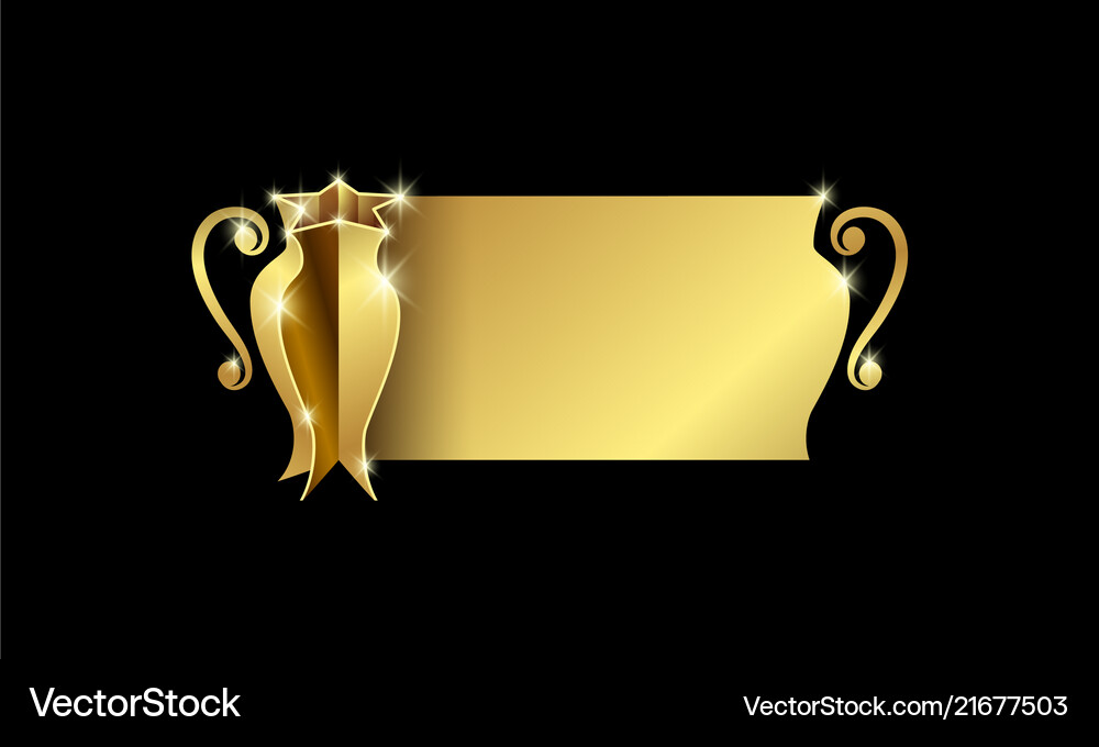 Golden cup champions with space for text Vector Image