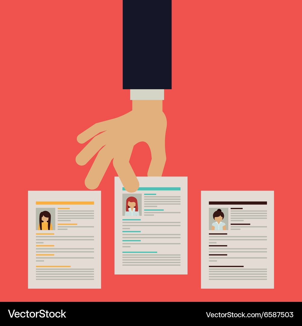 Hired for the job design Royalty Free Vector Image