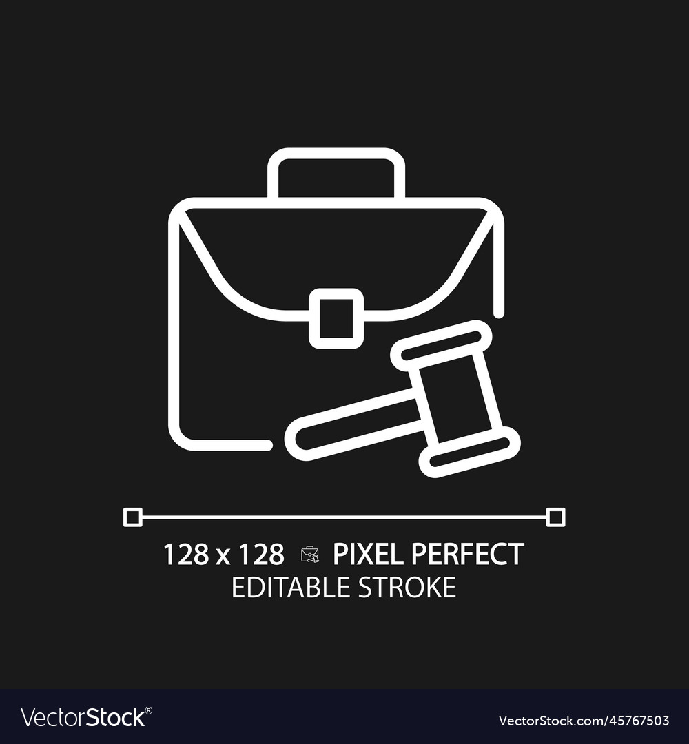 Labour law pixel perfect white linear icon Vector Image Labour law pixel perfect white linear icon Vector Image