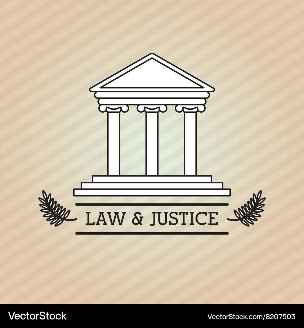 Law and justice building design Royalty Free Vector Image