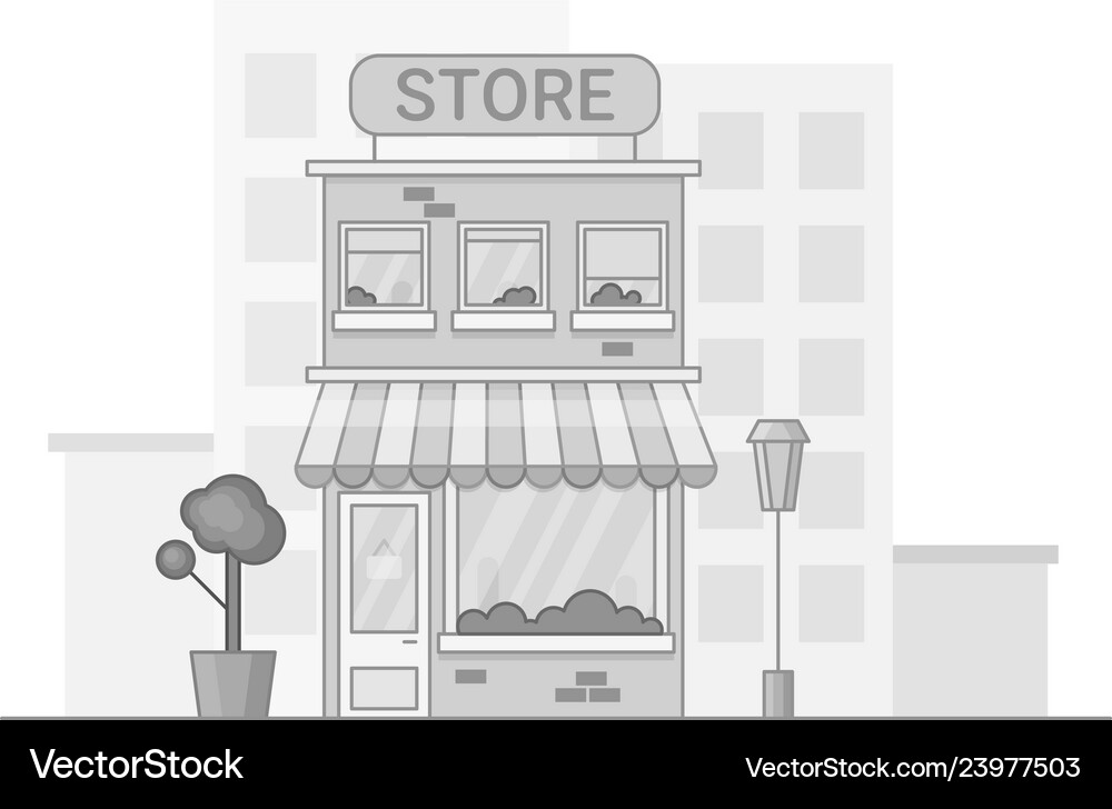 Store in cartoon style shope facade Royalty Free Vector