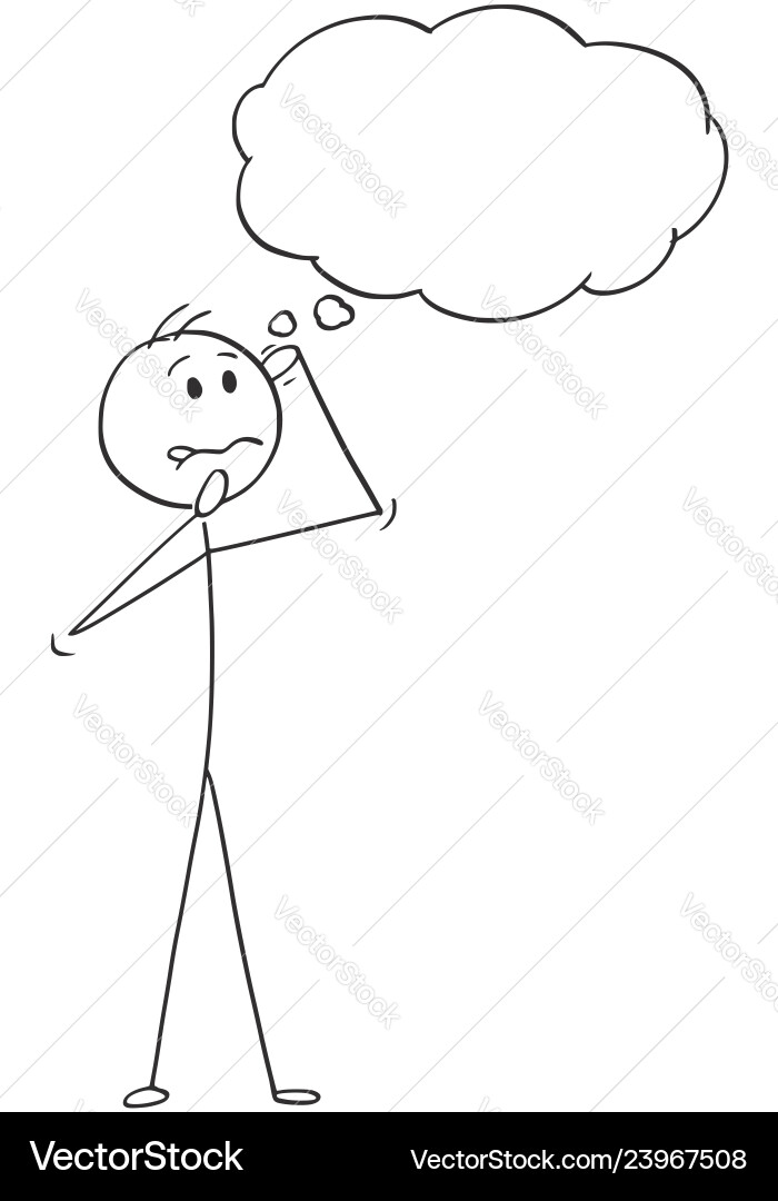 Cartoon man or businessman thinking hard Vector Image