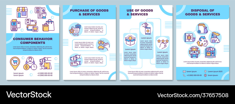 Consumer behavior components brochure template Vector Image
