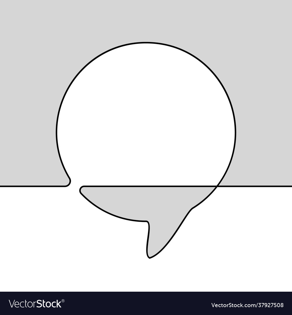 Continuous line drawing round speech bubble Vector Image