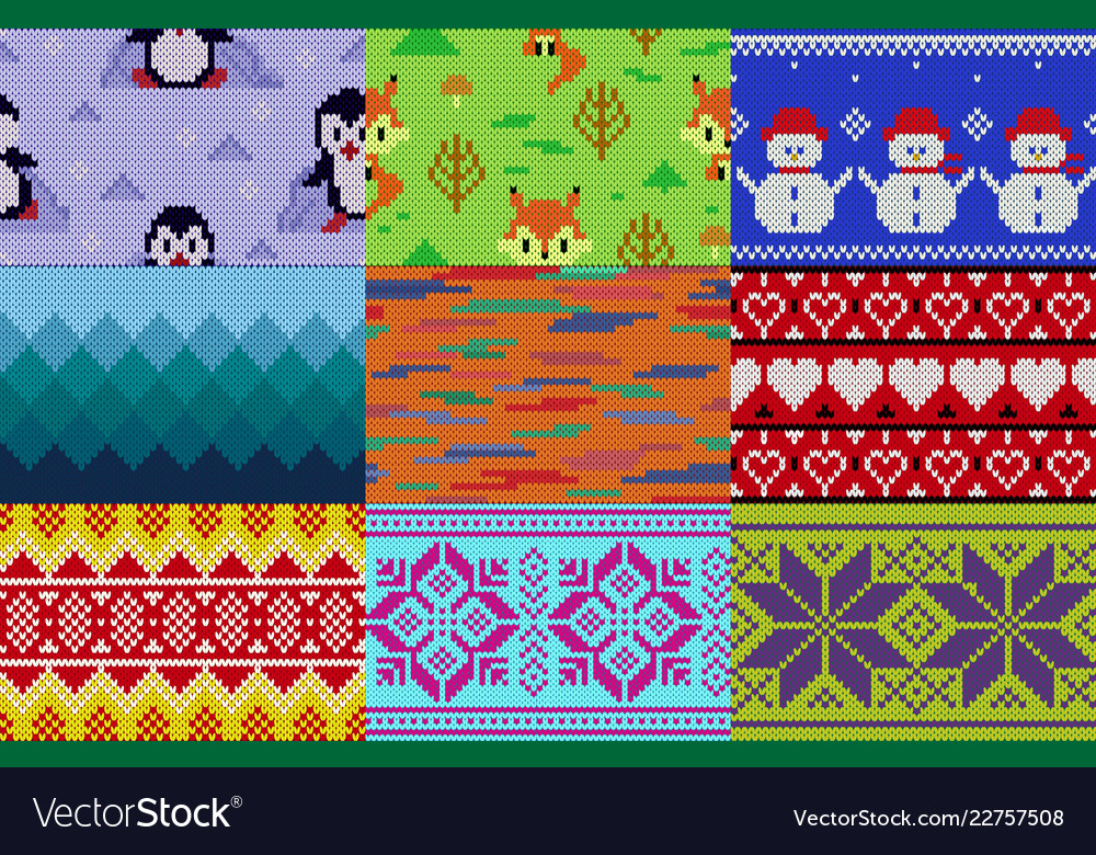 Knitting pattern knit wool texture Royalty Free Vector Image