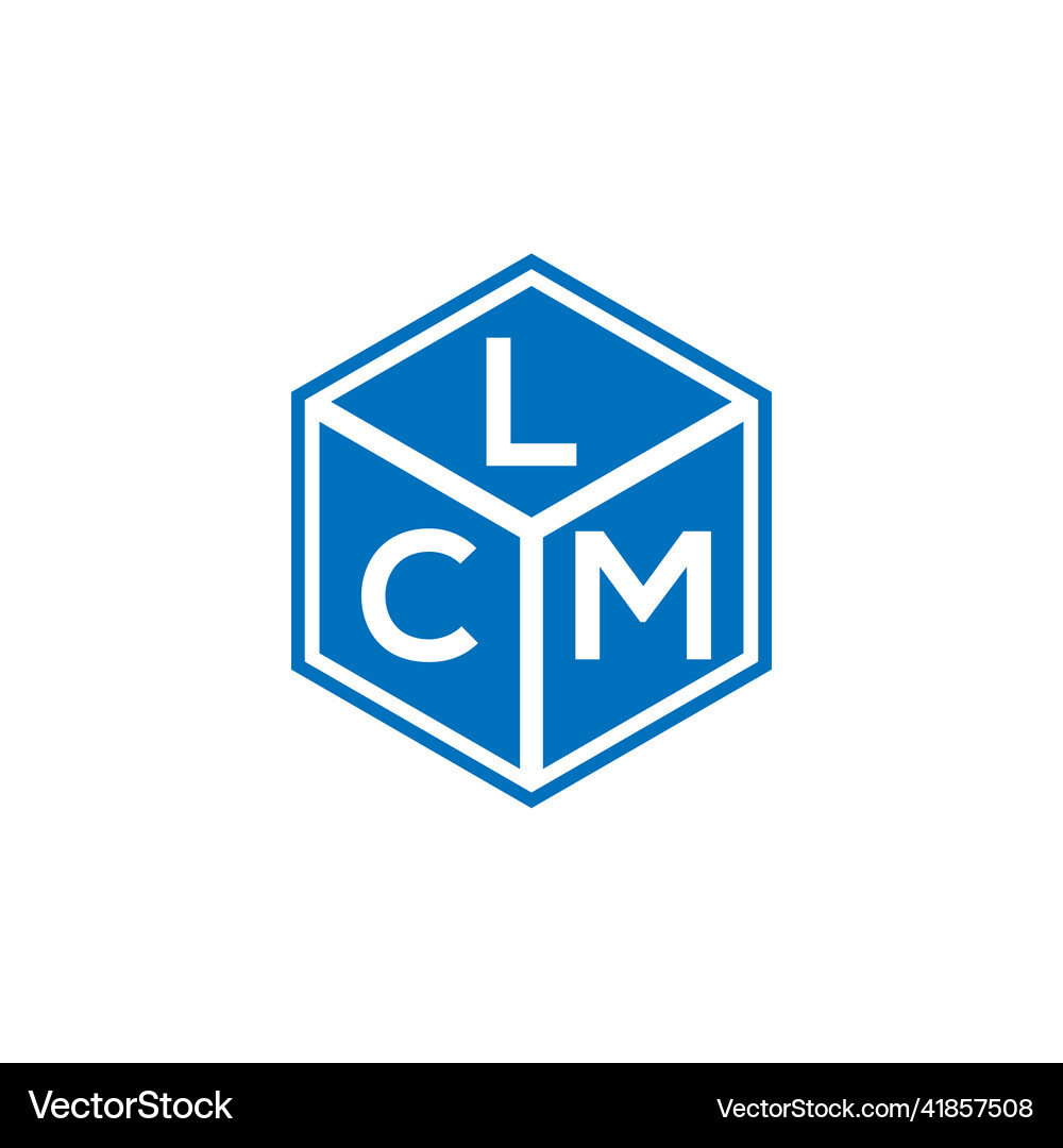 Lcm letter logo design on black background Vector Image