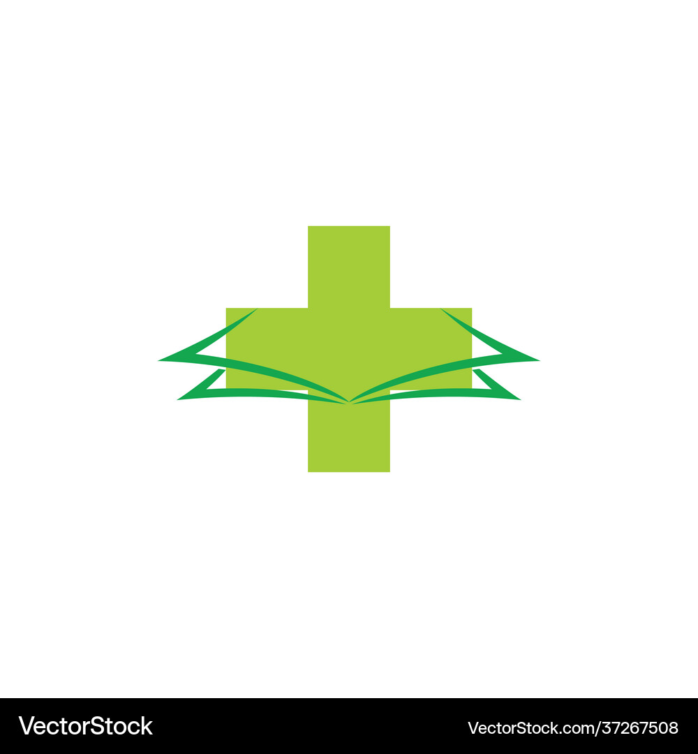 Medical book symbol logo Royalty Free Vector Image