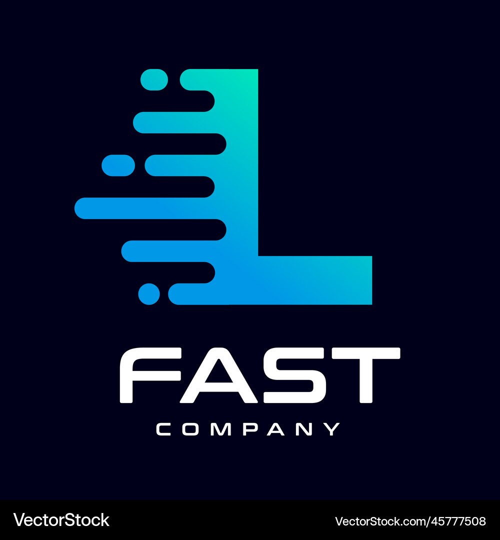 Modern fast letter l logo this font with speed Vector Image