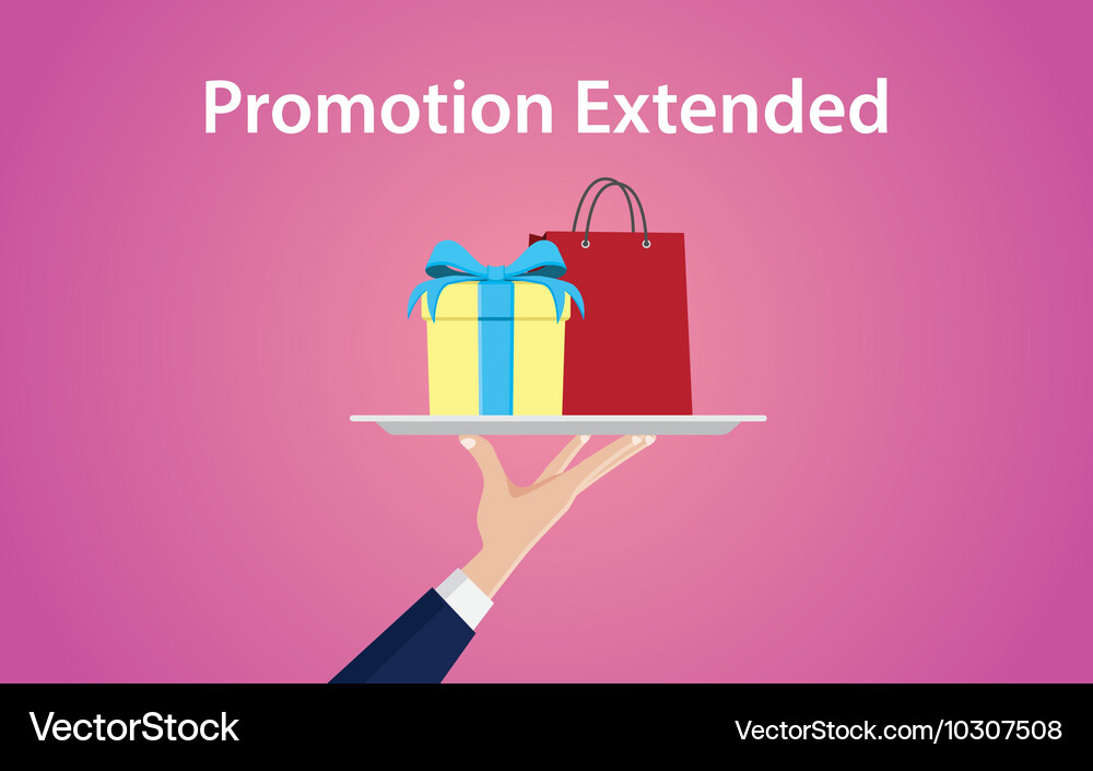 Promotion extended with hand give a Royalty Free Vector
