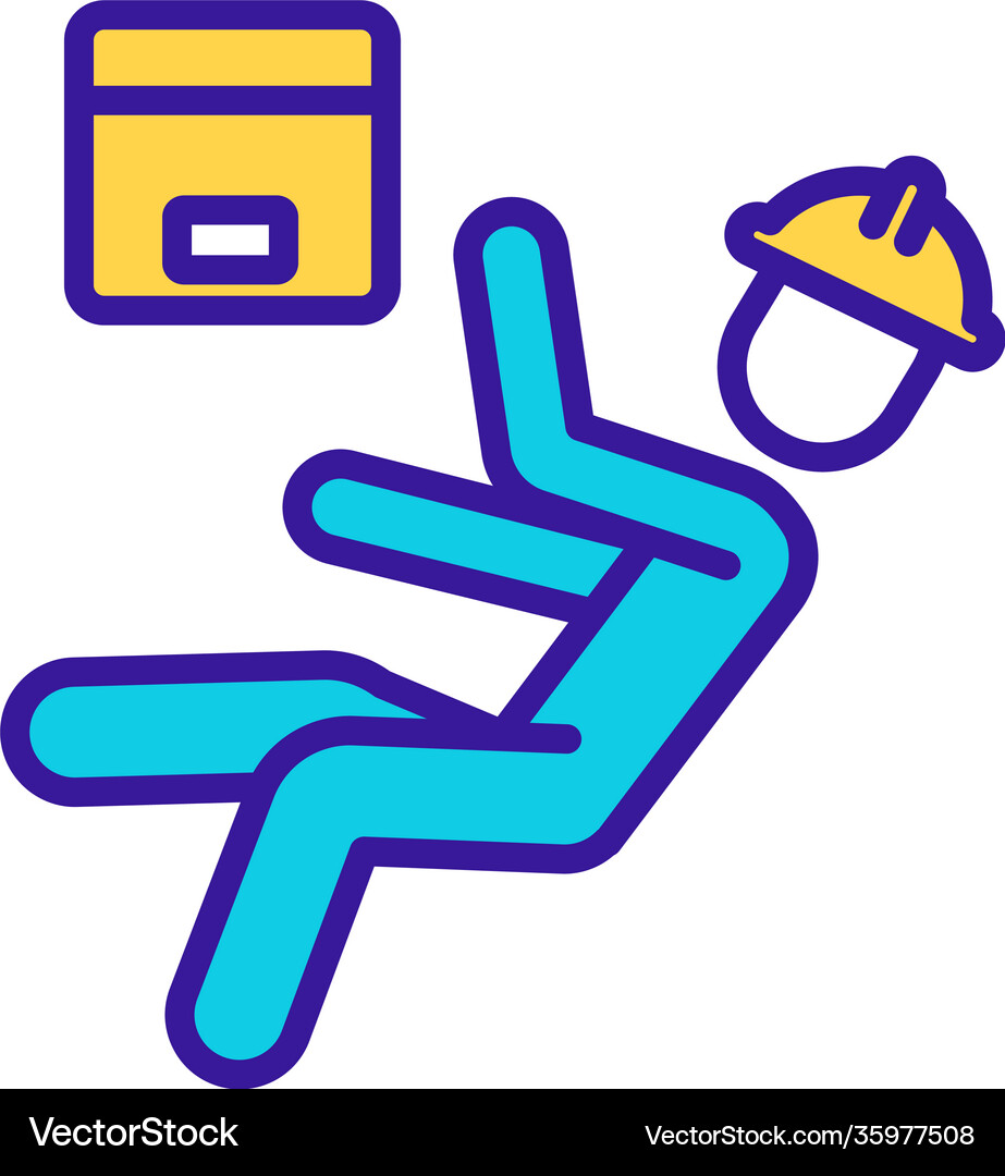 Warehouse worker safety rgb color icon Royalty Free Vector