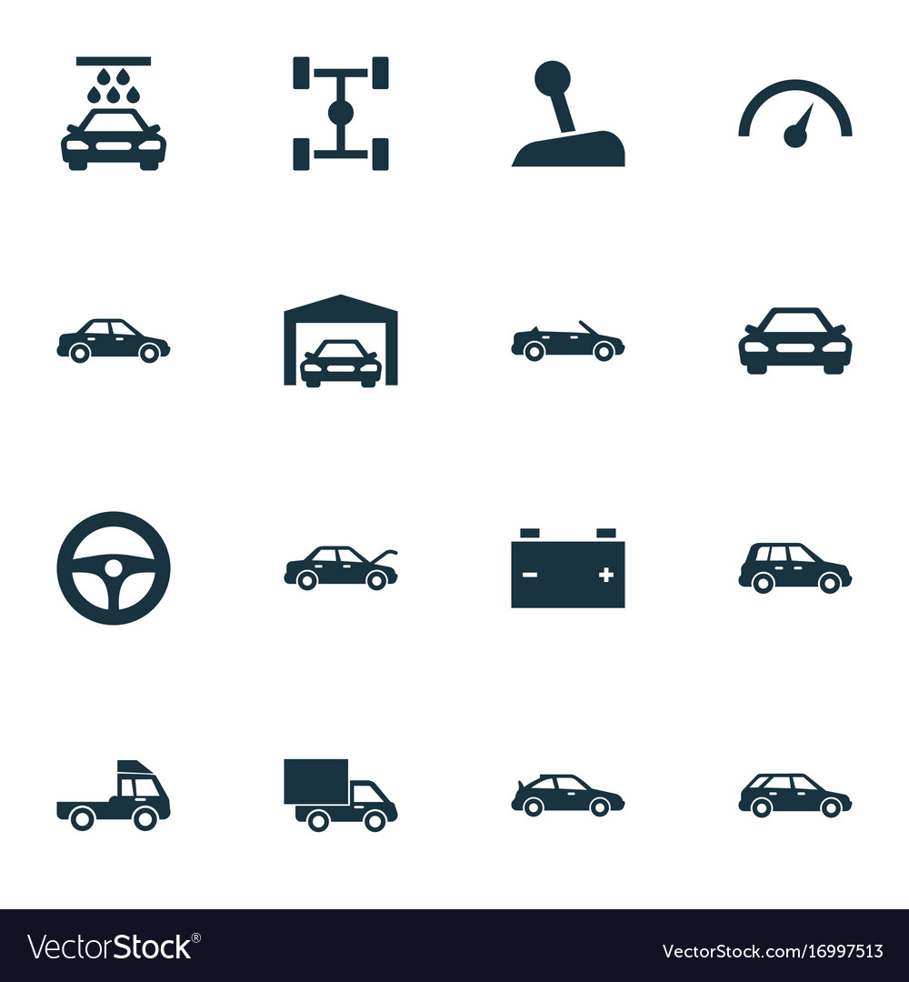 Auto icons set collection of convertible model Vector Image