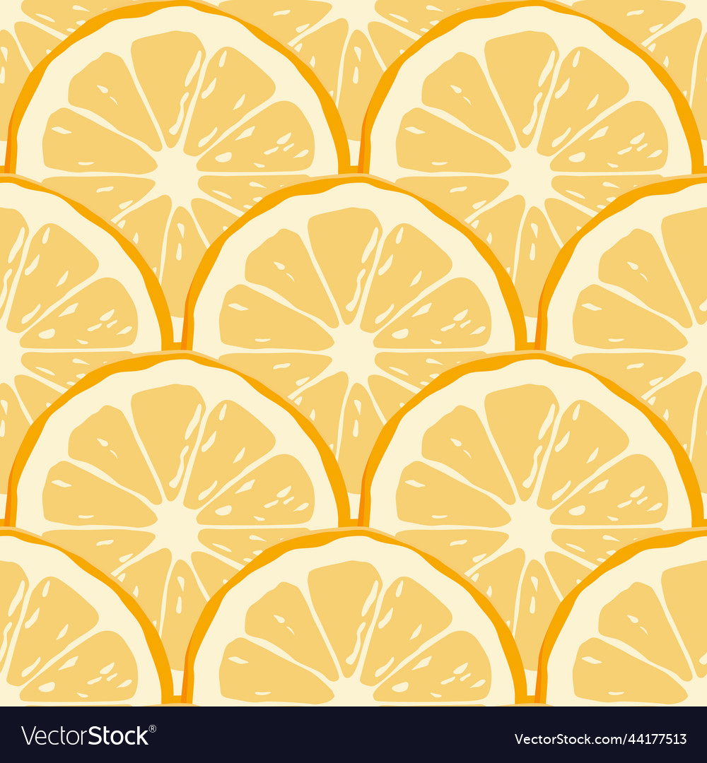 Citrus fruit seamless pattern with round Vector Image