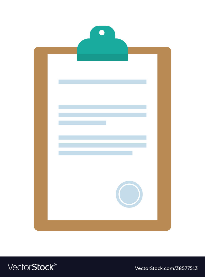 Clipboard with document Royalty Free Vector Image