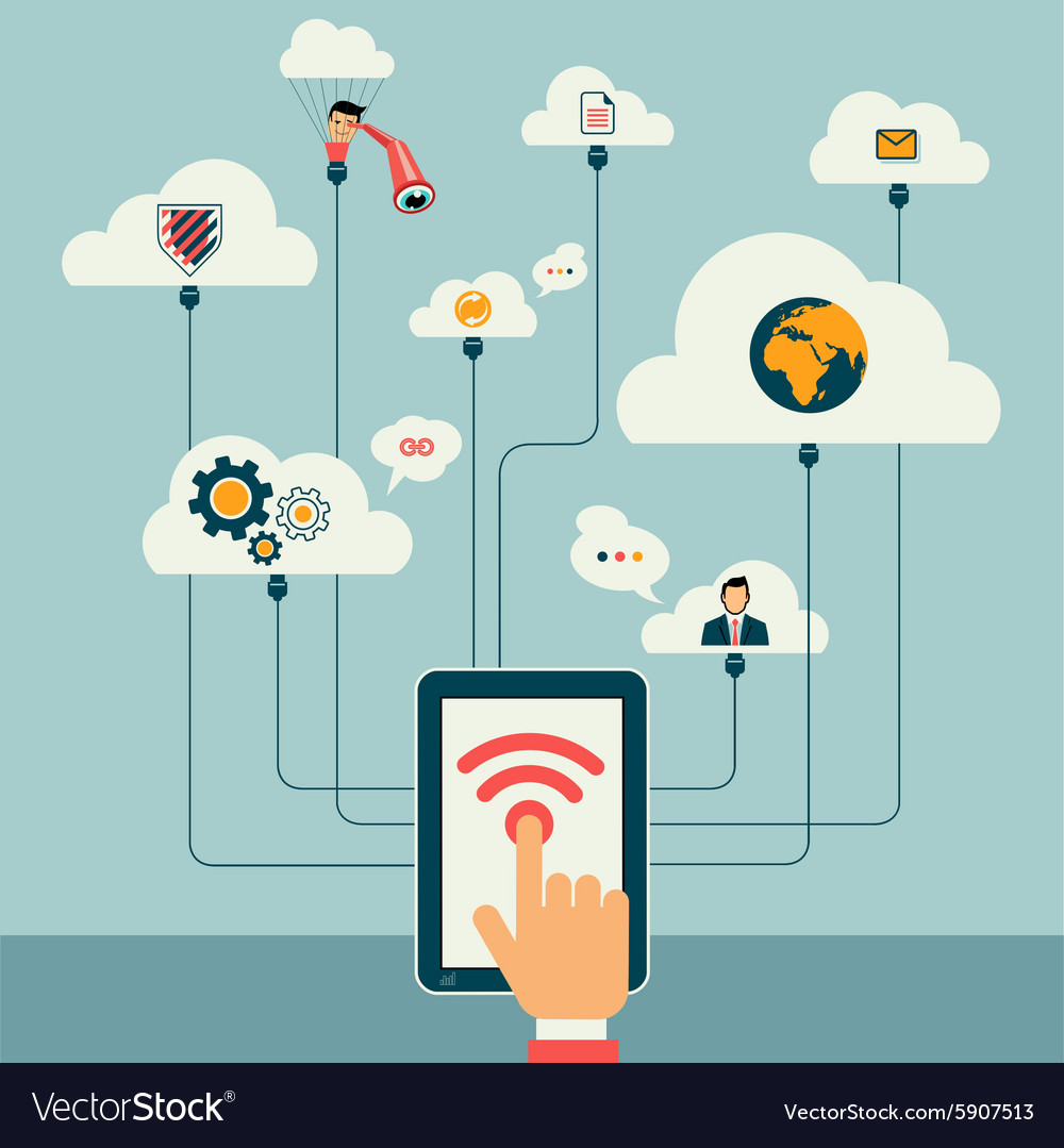 Cloud computing concept design Royalty Free Vector Image